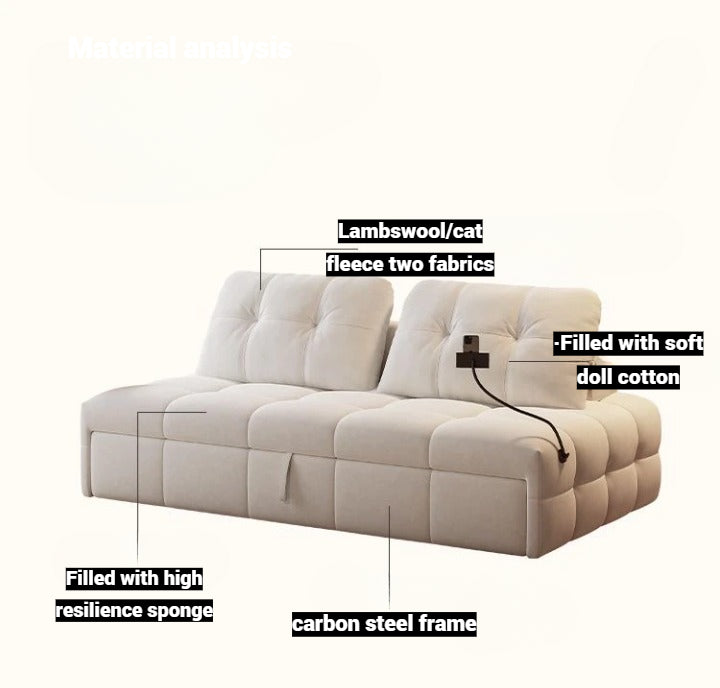 Convertible Folding Sofa Bed, Multi-Functional Armless Daybed, 2 Seate ...